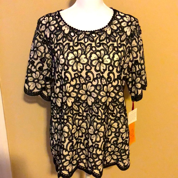 Ruby Rd. | Tops | Womans Ruby Rd Tribe Vibes Black And White Lace ...